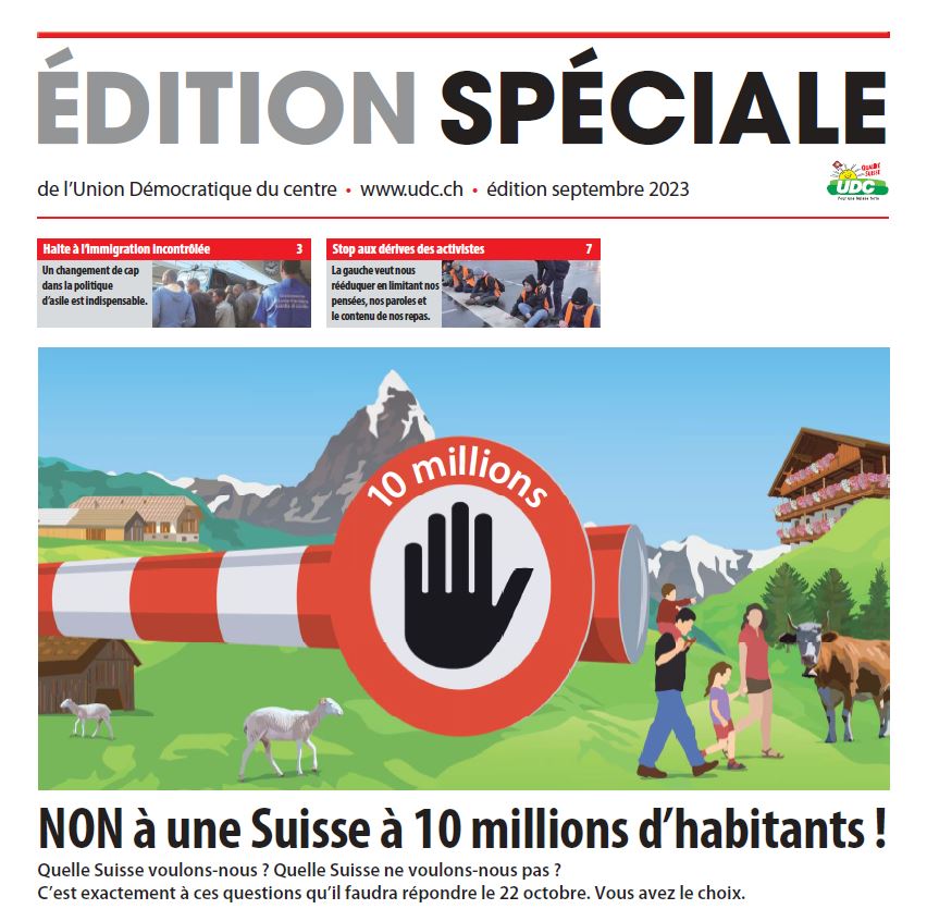 UDC Suisse - Édition spéciale septembre 2023 : NON à une Suisse à 10 ...